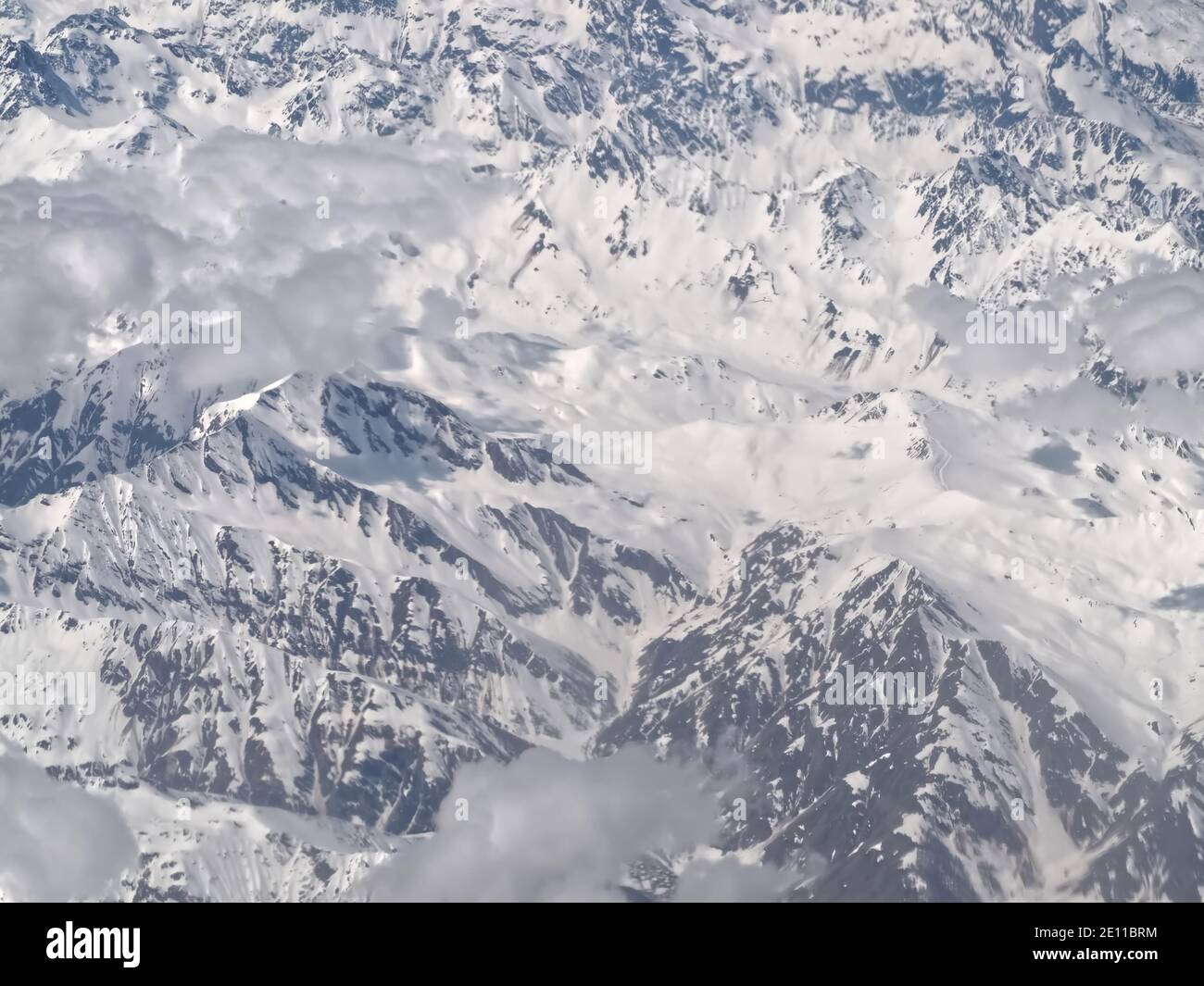 Aerial view of the italian alps seen from an airplane Stock Photo - Alamy