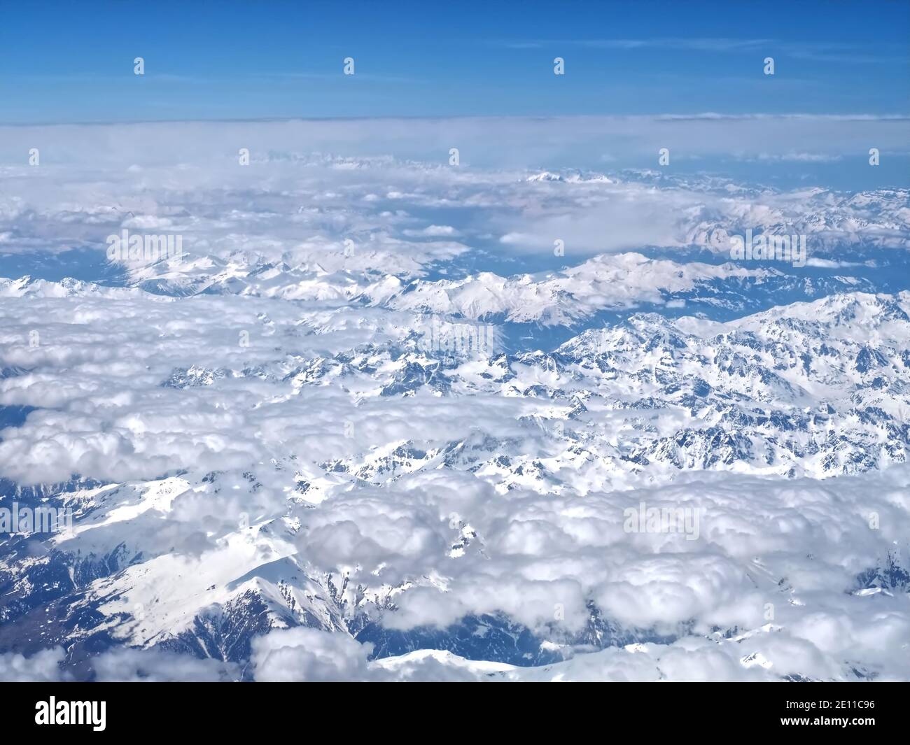 Aerial view of the italian alps seen from an airplane Stock Photo - Alamy
