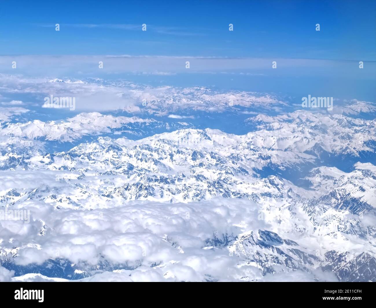 Aerial view of the italian alps seen from an airplane Stock Photo - Alamy