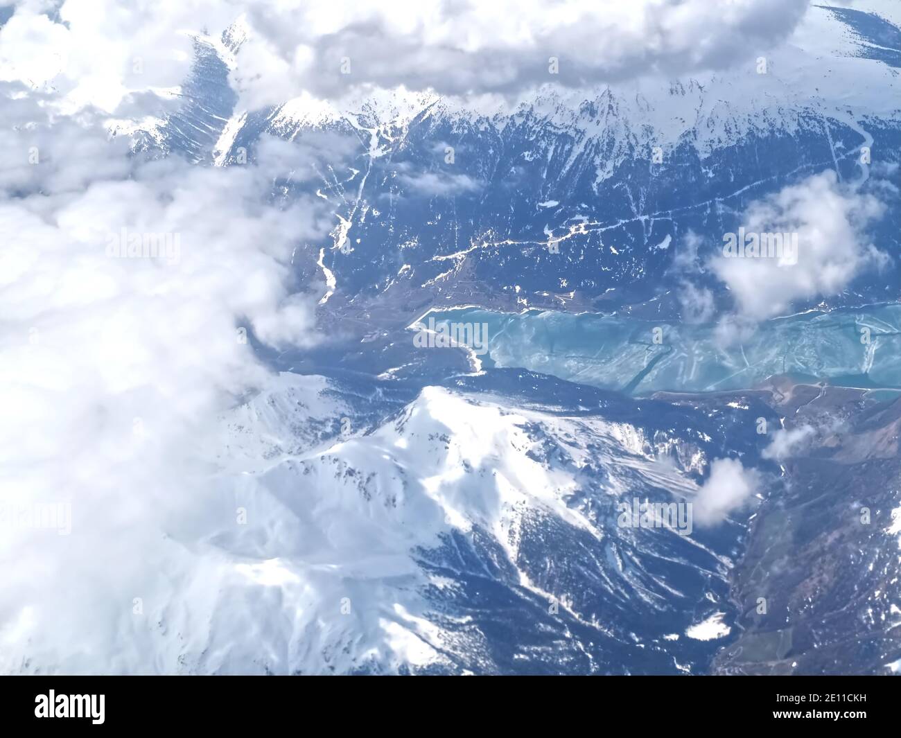 Aerial view of the italian alps seen from an airplane Stock Photo - Alamy