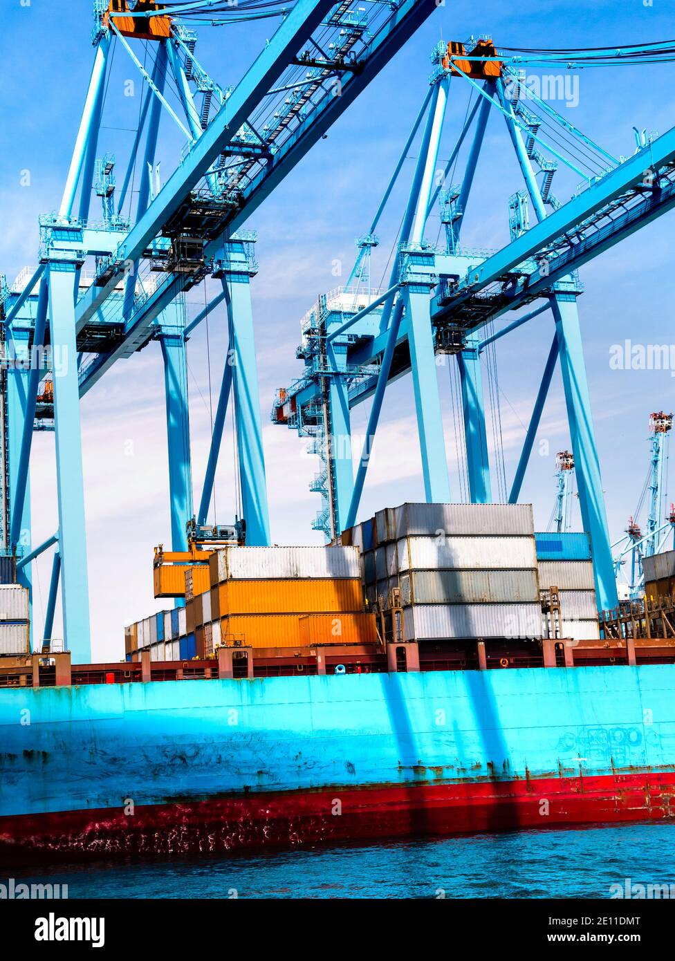 Container Ship In The Habor Loading And Unloading Containers Stock ...
