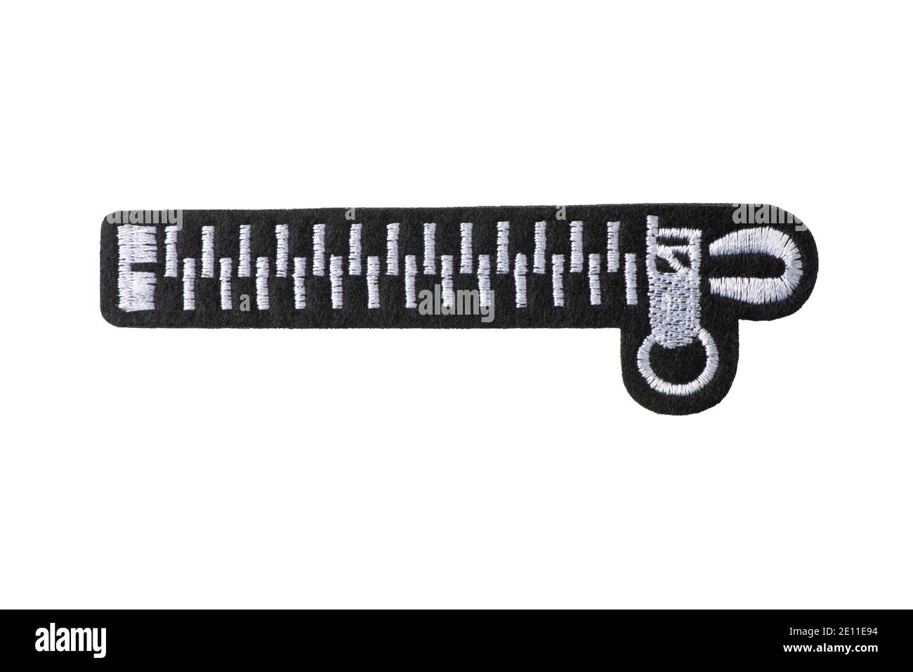 Zip lock embroidered patch isolated on white background Stock Photo - Alamy