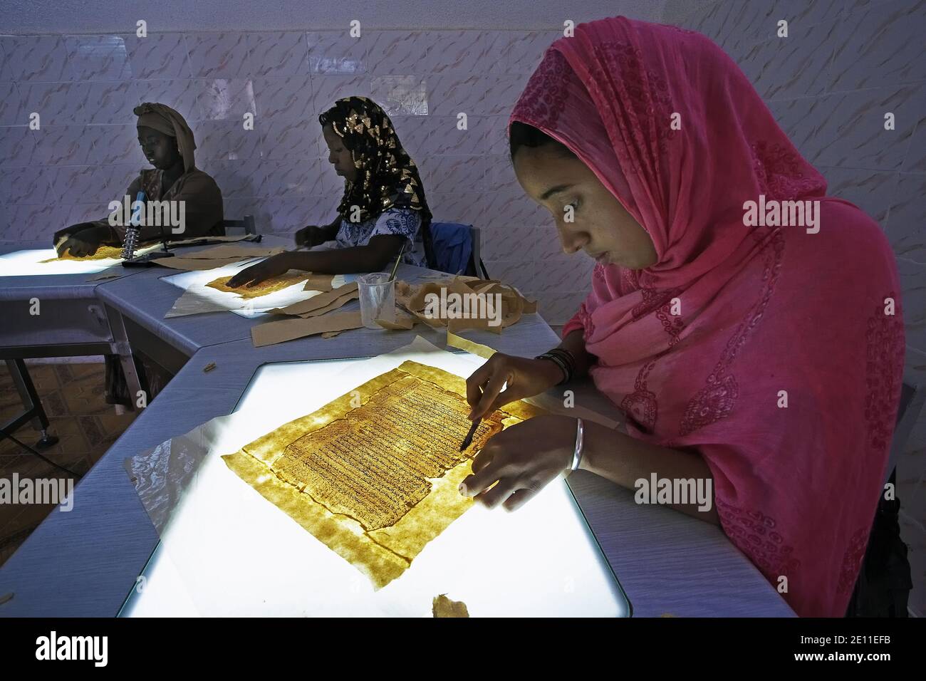 The restoration of manuscripts in the private library Mamma Haidara in ...