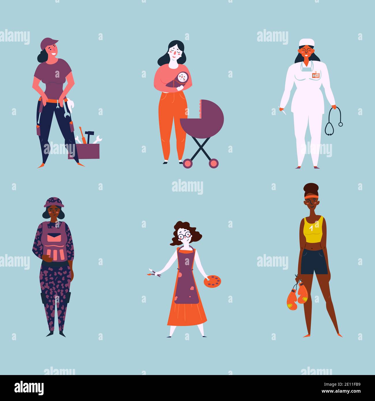 Set of women professions Stock Vector Image & Art - Alamy