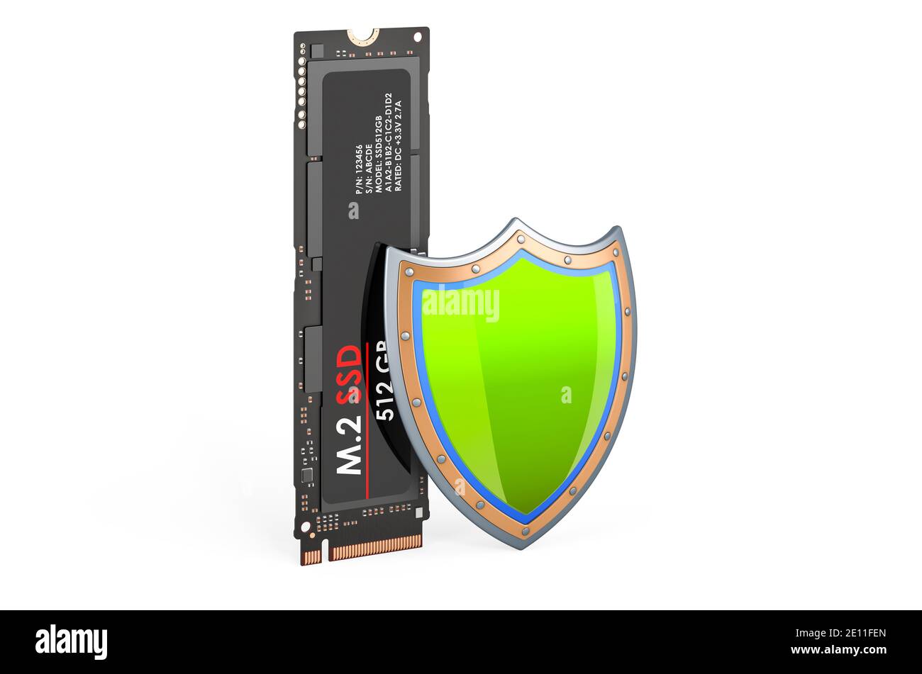 M2 SSD with shield, 3D rendering isolated on white background Stock ...