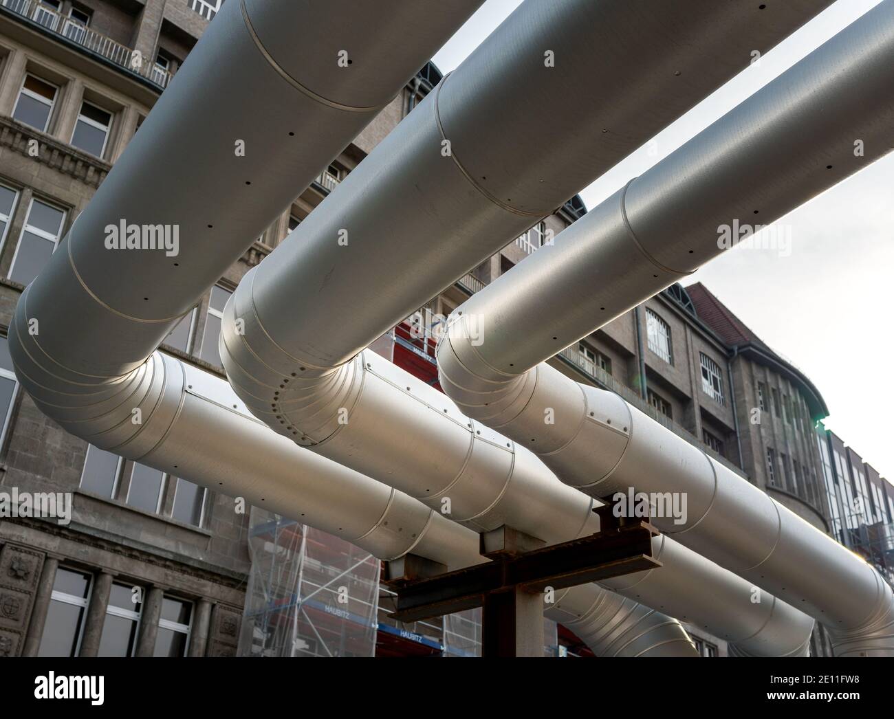 Supply Pipes At A Construction Site Stock Photo - Alamy