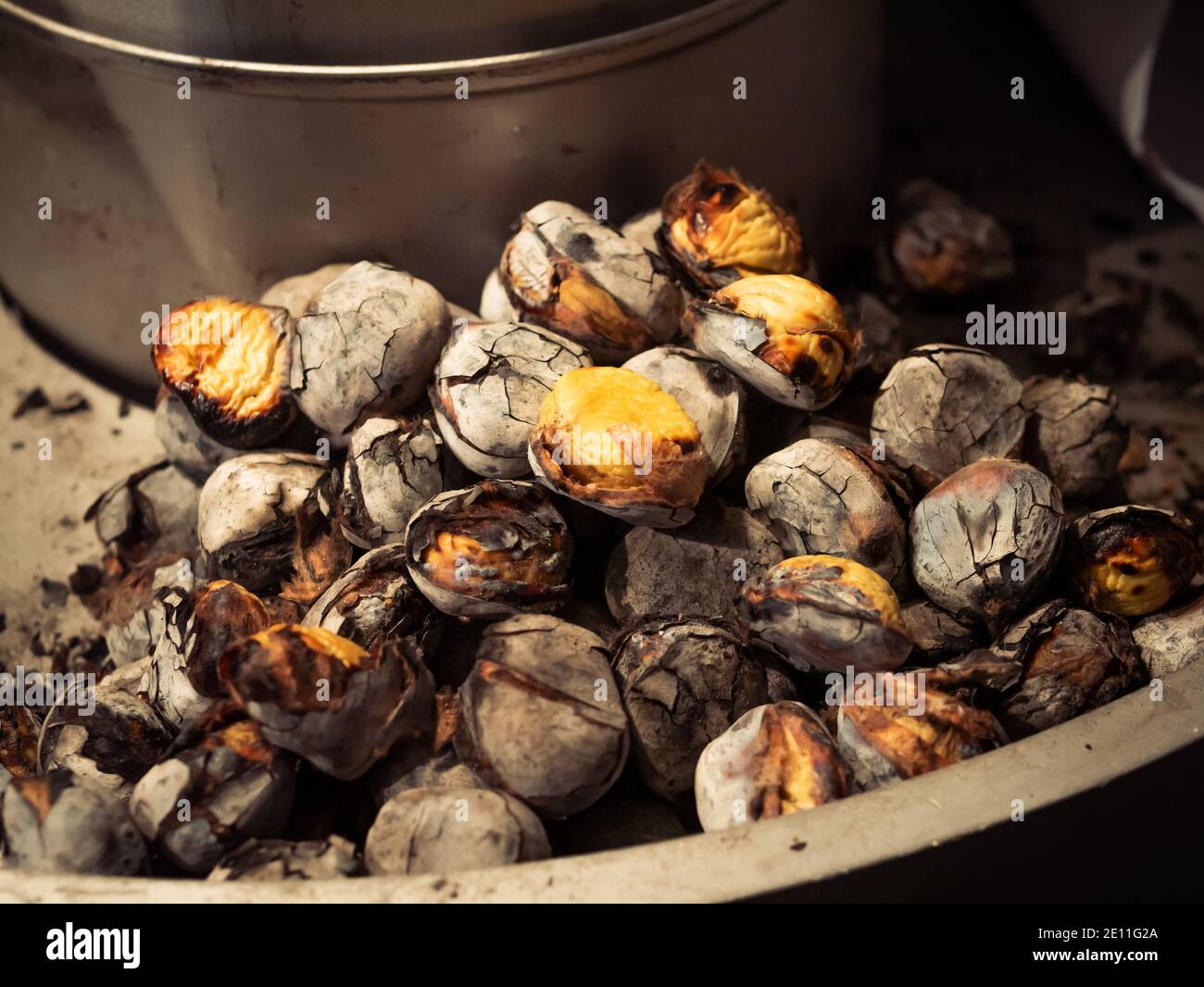 Roasted chestnut stall on hi-res stock photography and images - Alamy