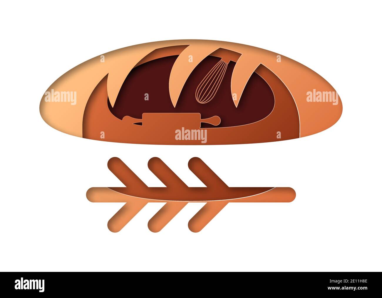Vector bread in paper art style Stock Vector Image & Art - Alamy
