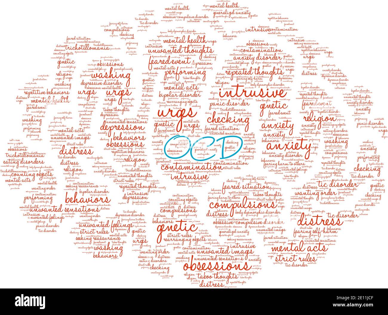 OCD word cloud on a white background Stock Vector Image & Art - Alamy