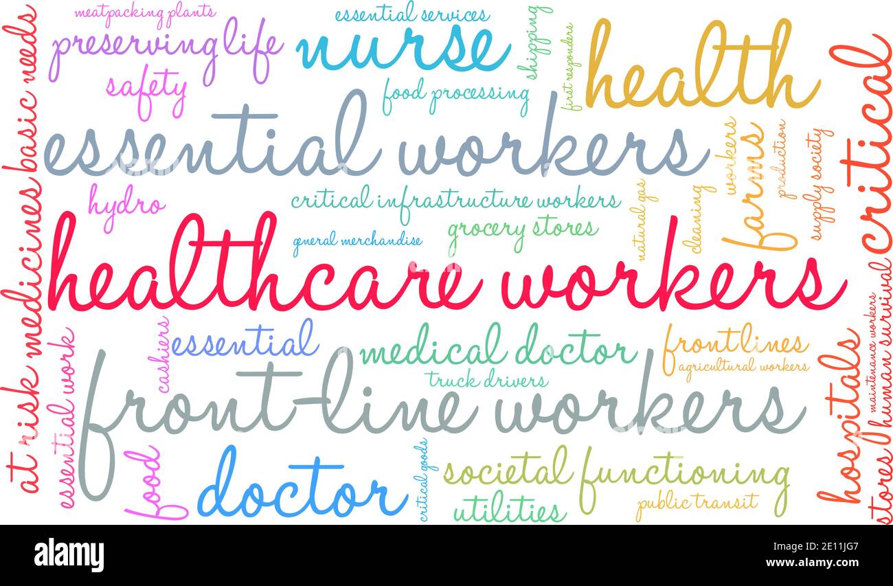 Healthcare Workers word cloud on a white background Stock Vector Image ...