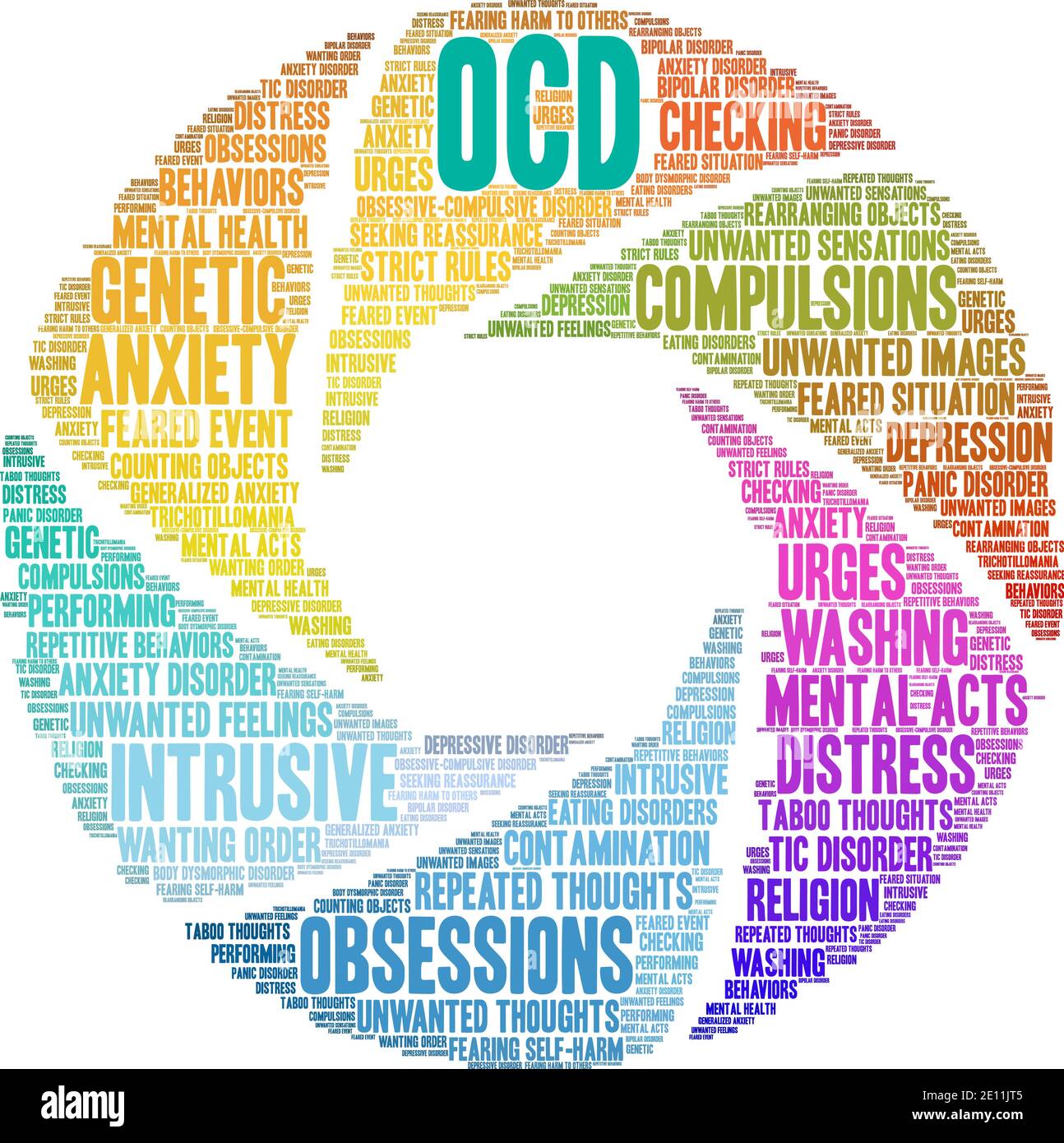 OCD word cloud on a white background Stock Vector Image & Art - Alamy