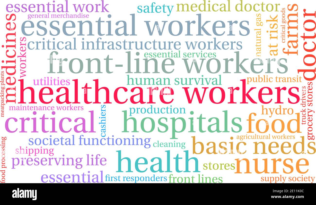 Healthcare Workers word cloud on a white background Stock Vector Image ...