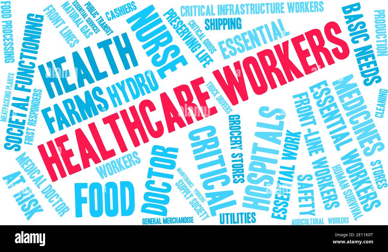 Healthcare Workers word cloud on a white background Stock Vector Image ...