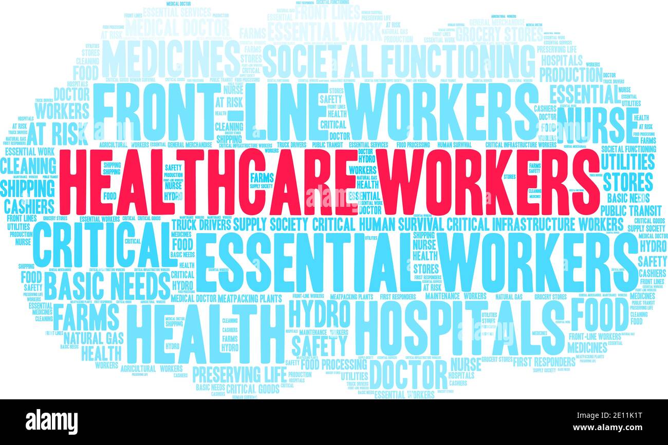 Healthcare Workers word cloud on a white background Stock Vector Image ...