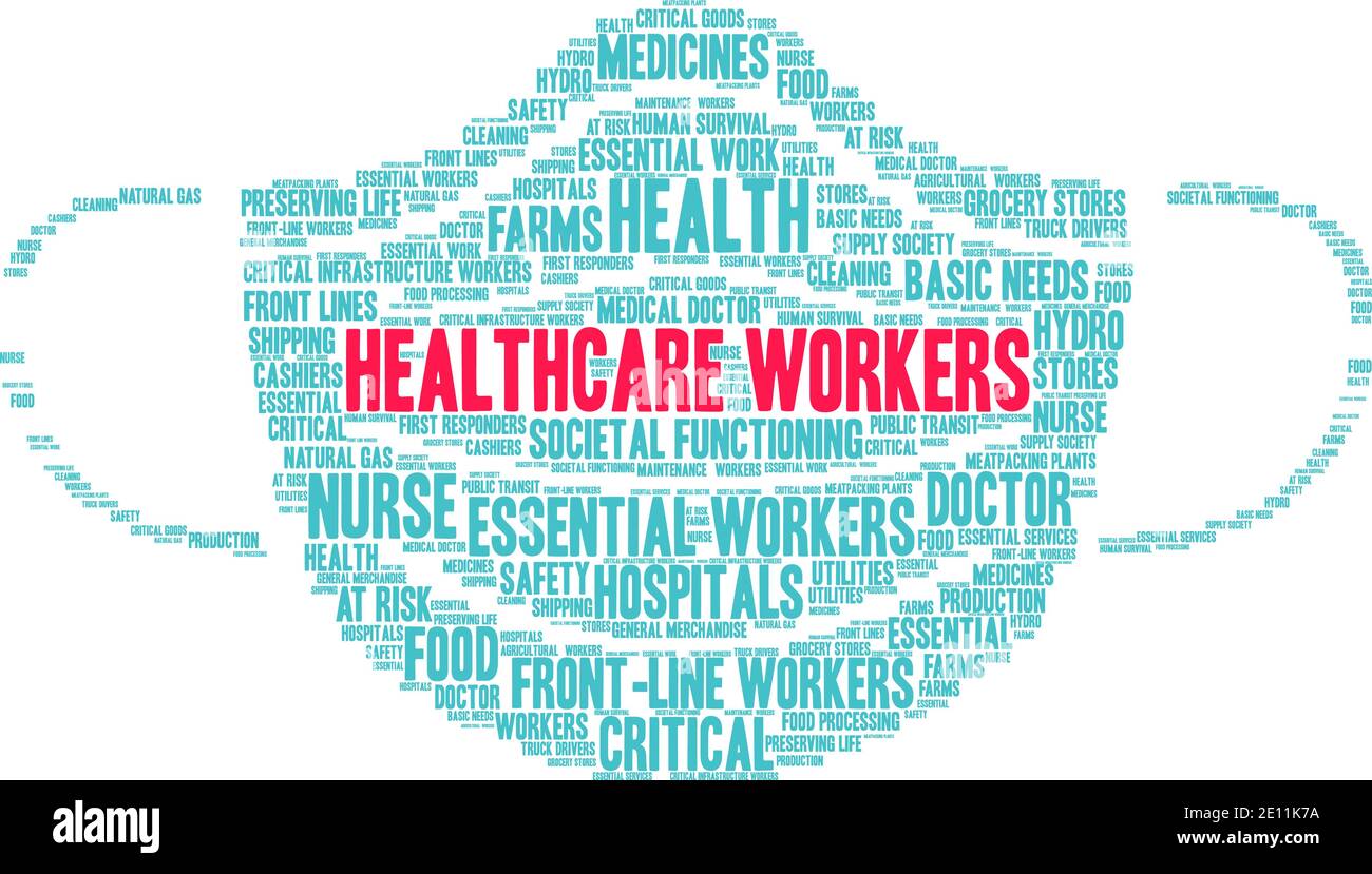 Healthcare Workers word cloud on a white background Stock Vector Image ...