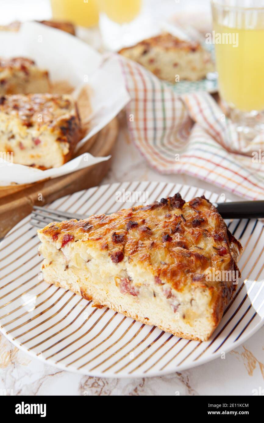 Savoury Onion Cake Stock Photo - Alamy