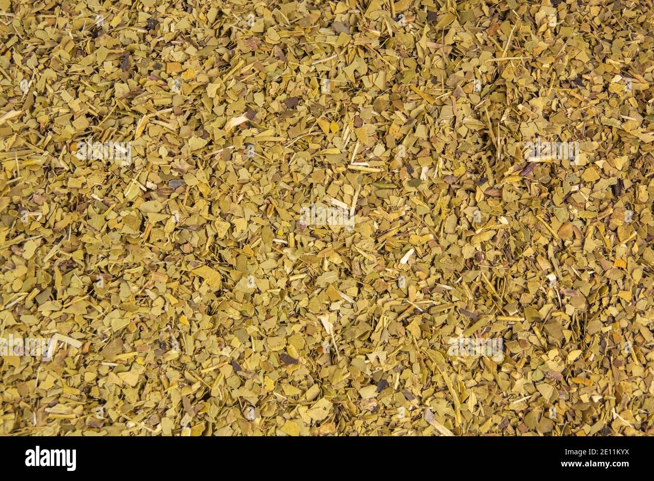 Dried leaves of yerba mate tea background. Nutrition. Traditional tea ...