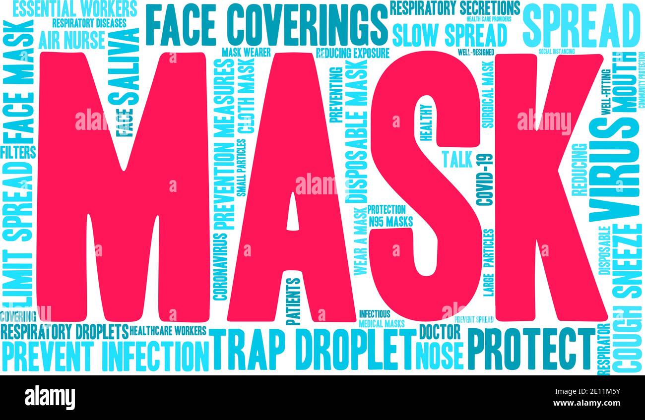 Mask word cloud on a white background Stock Vector Image & Art - Alamy