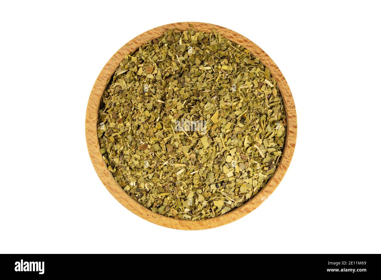 yerba mate in wooden bowl isolated on white background Stock Photo - Alamy