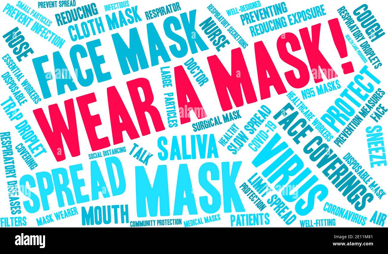 Wear a Mask word cloud on a white background Stock Vector Image & Art ...