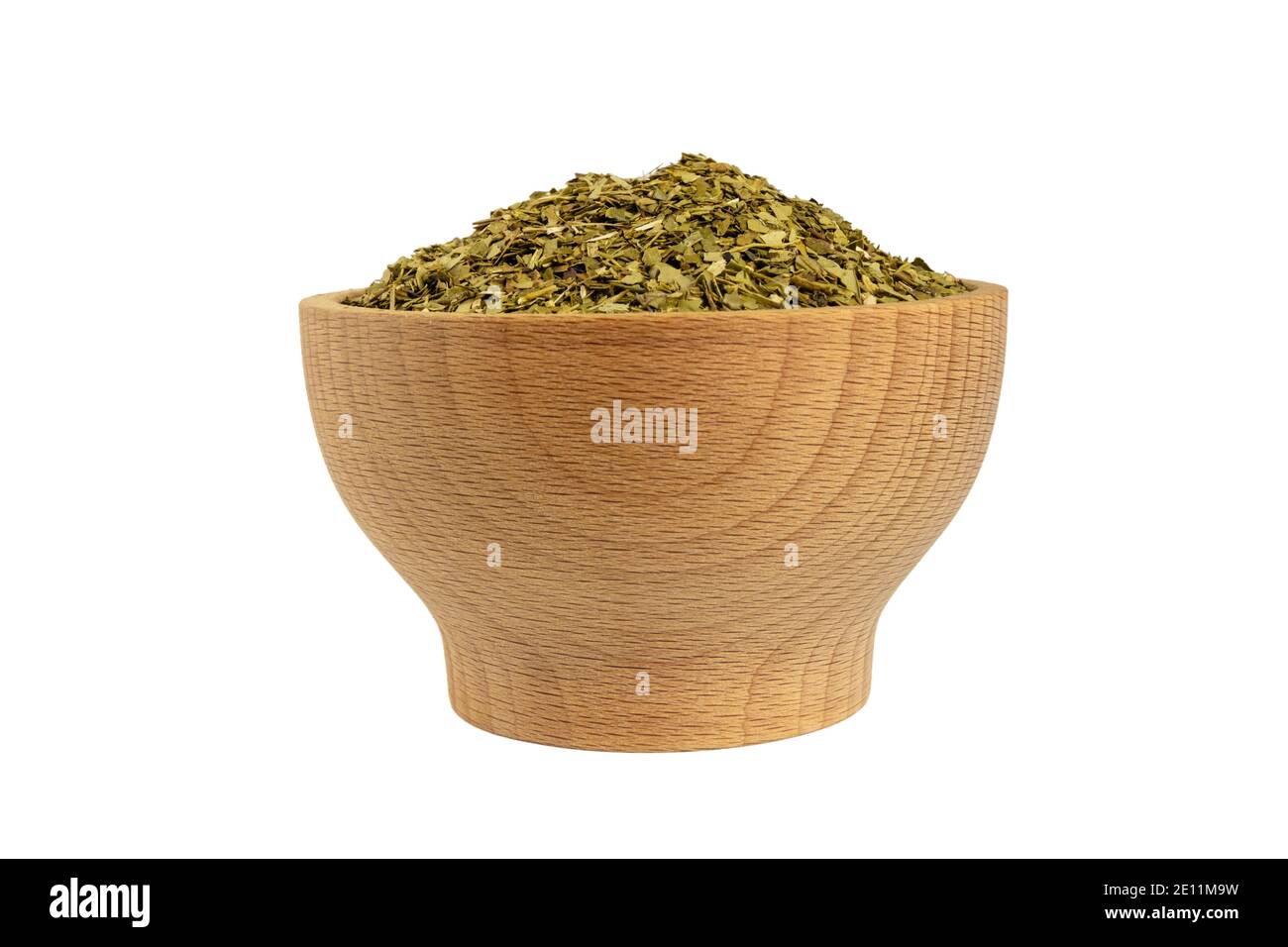 yerba mate in wooden bowl isolated on white background Stock Photo - Alamy