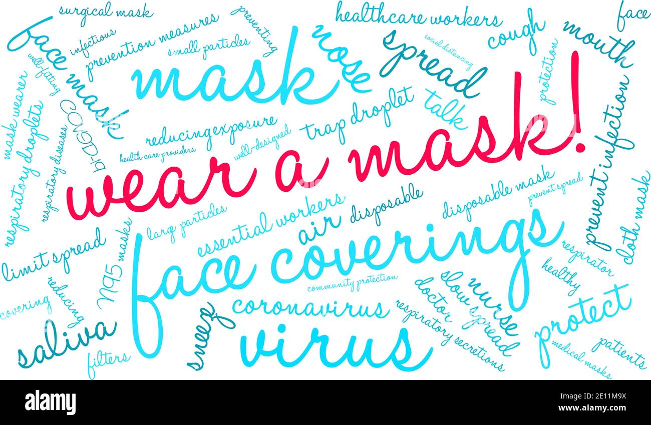 Wear a Mask word cloud on a white background Stock Vector Image & Art ...
