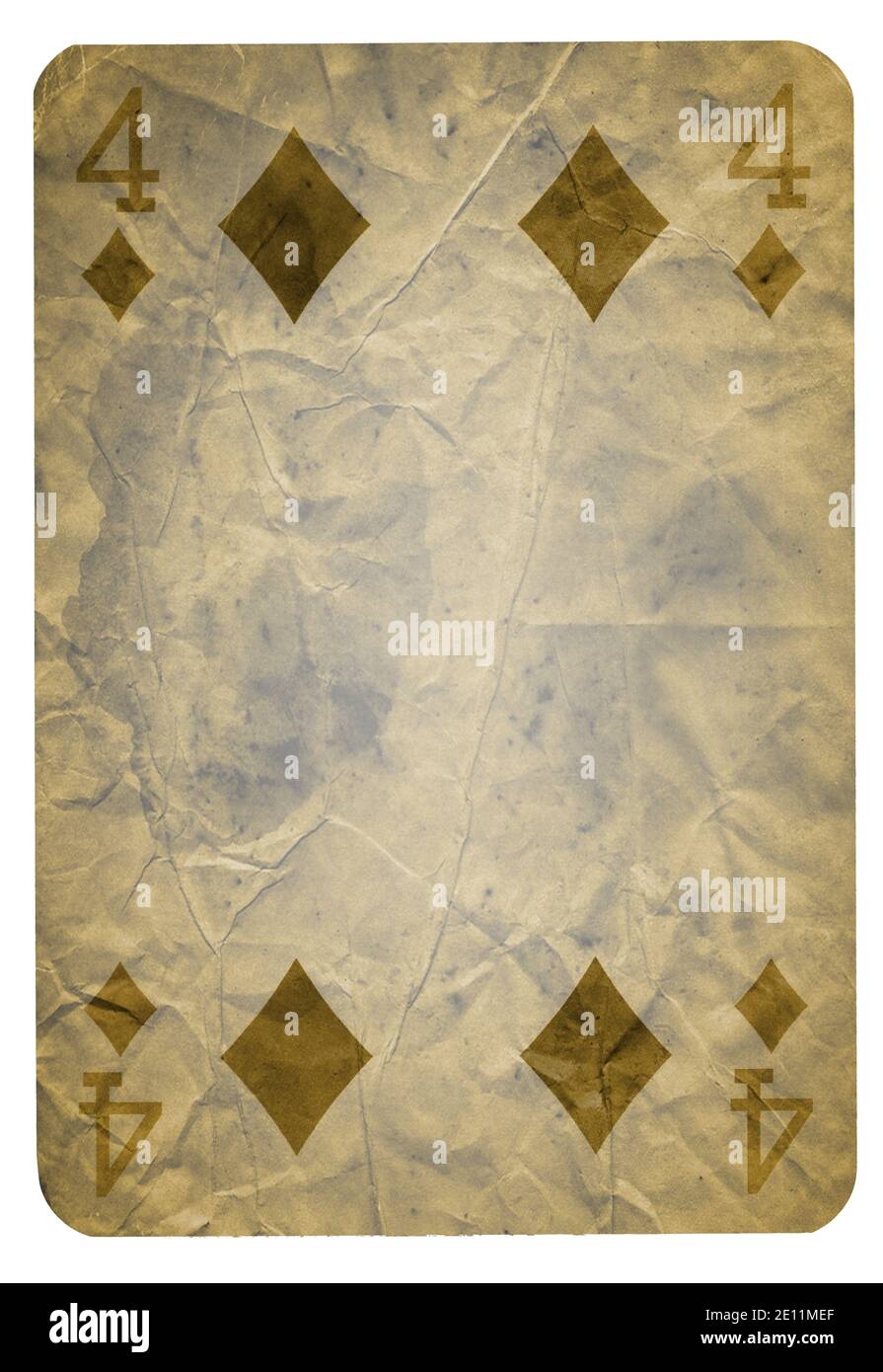 Vintage playing cards of Diamond suit, isolated on white background ...