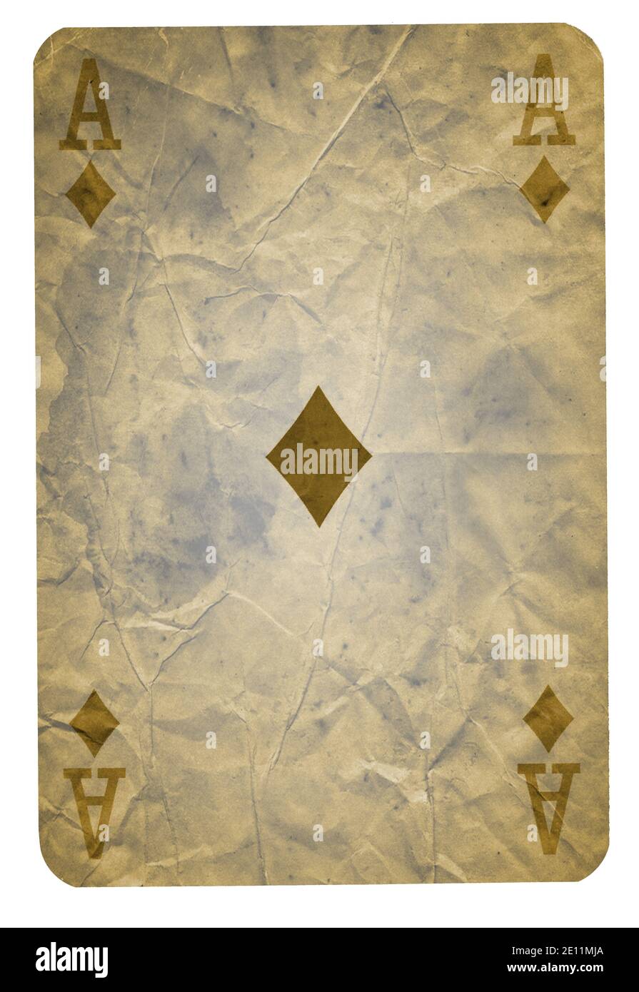 Vintage playing cards of Diamond suit, isolated on white background ...