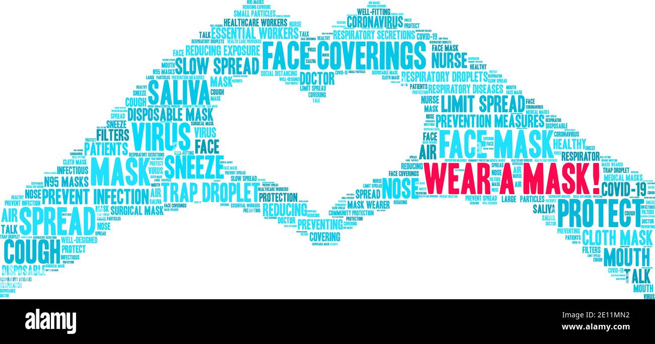 Wear a Mask word cloud on a white background Stock Vector Image & Art ...