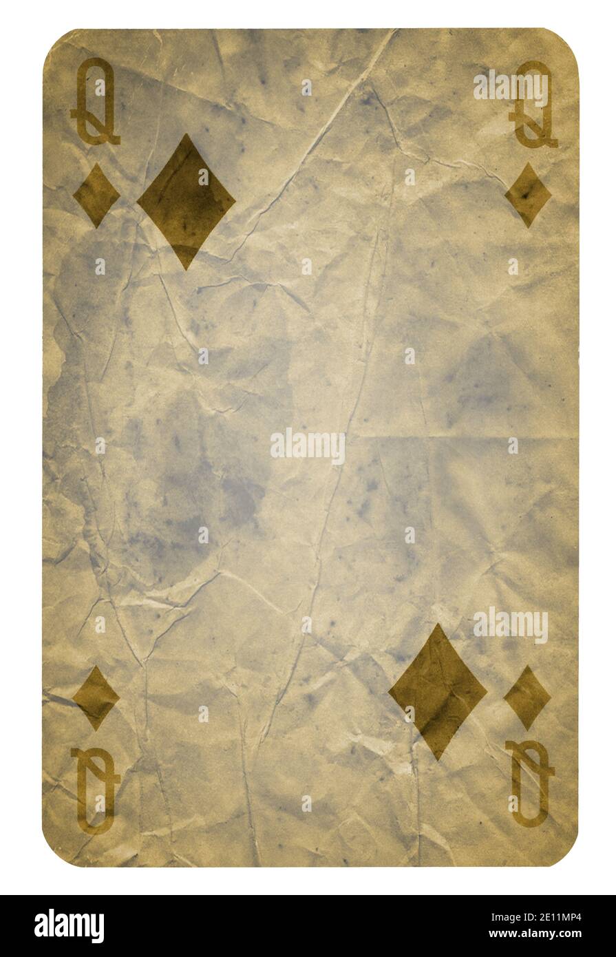 Vintage playing cards of Diamond suit, isolated on white background ...
