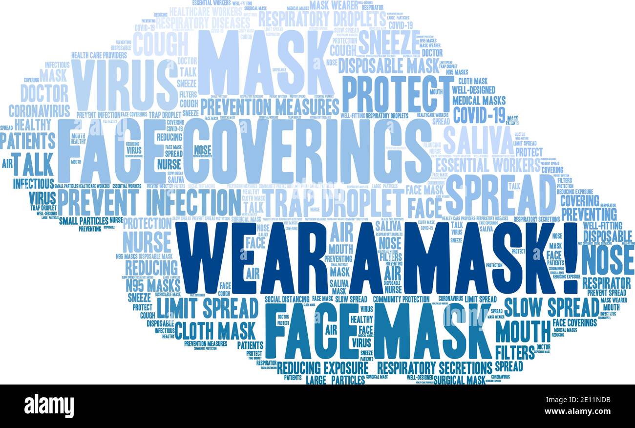 Wear a Mask word cloud on a white background Stock Vector Image & Art ...
