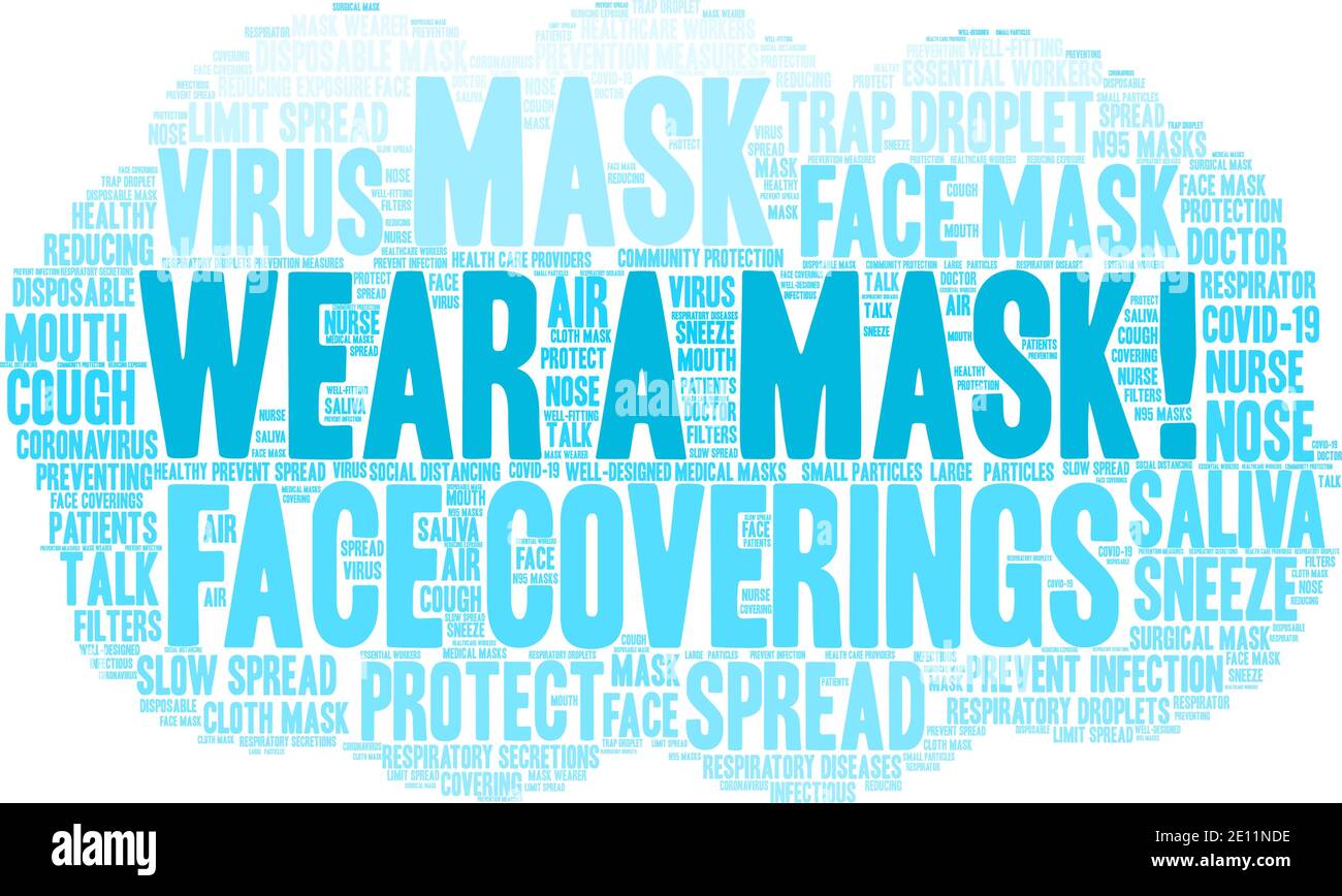 Wear a Mask word cloud on a white background Stock Vector Image & Art ...