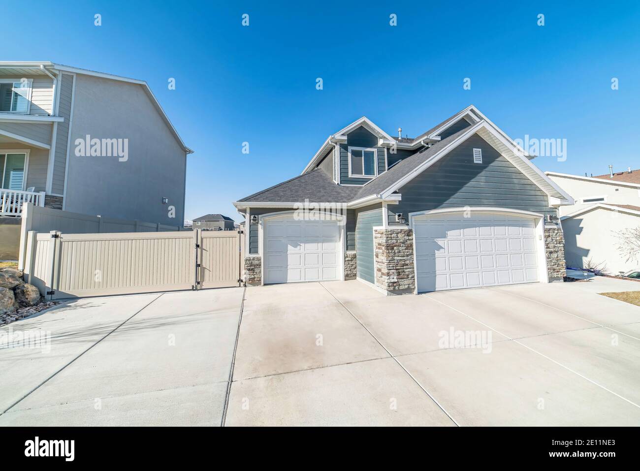 Attached 2 Car Garage Front View 7170 Mountain Moss Dr Las Vegas NV