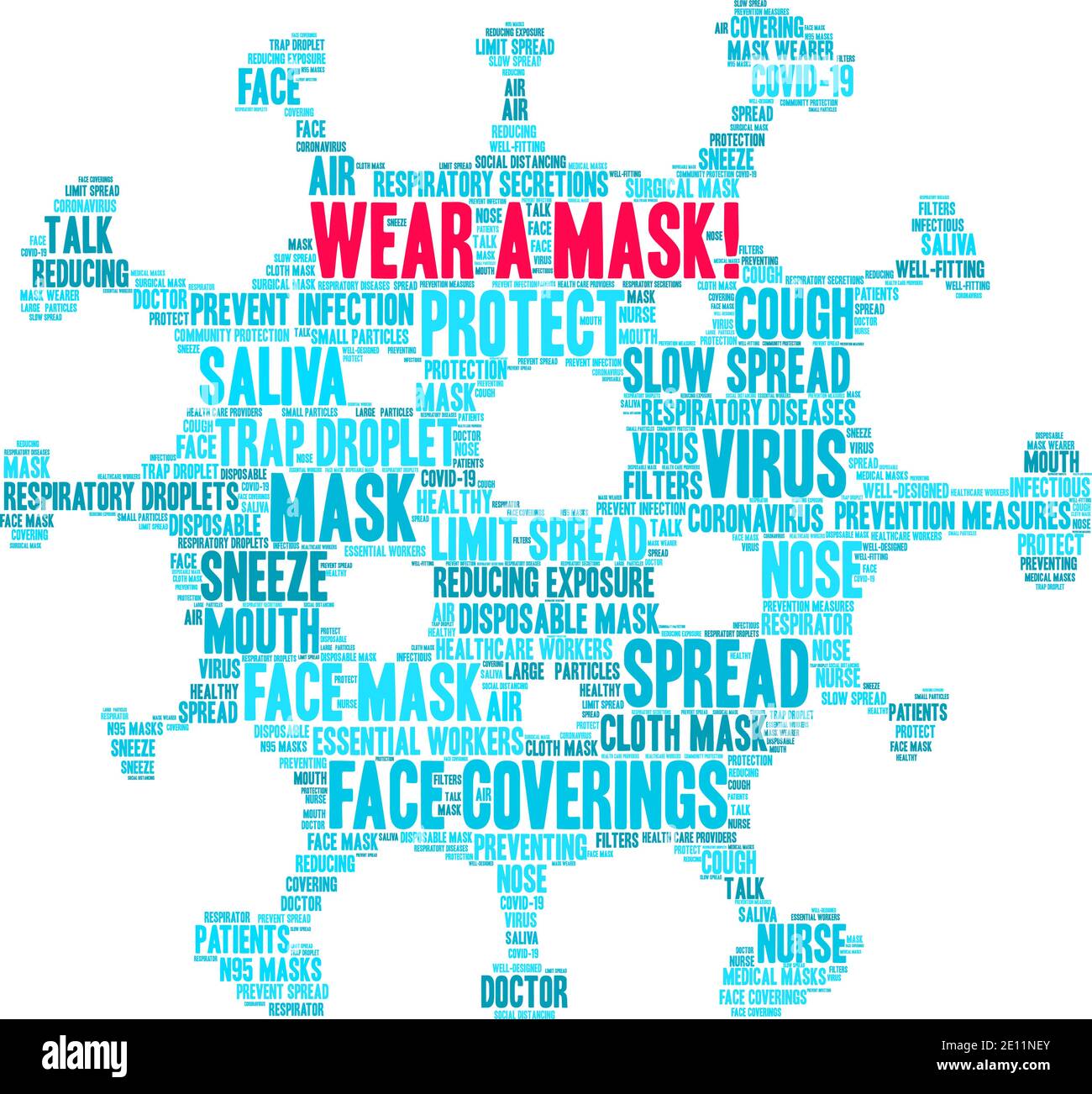 Wear a Mask word cloud on a white background Stock Vector Image & Art ...