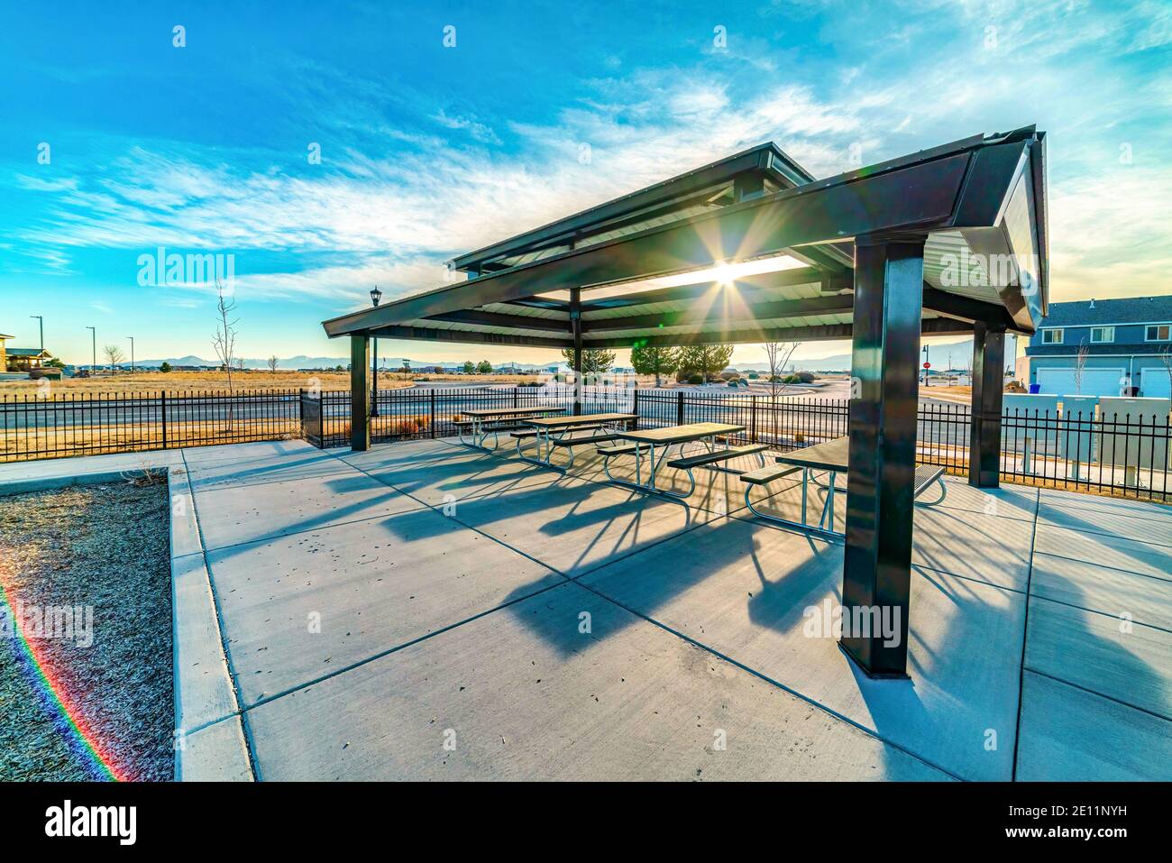 Pavilion picnic tables on hi-res stock photography and images - Alamy