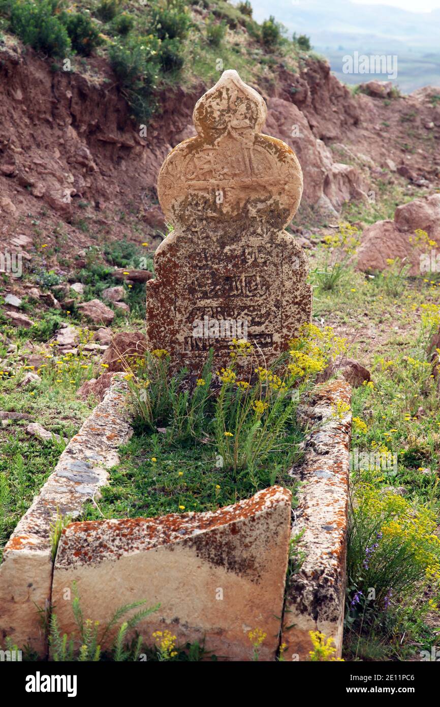 Old Ottoman graves near the Ishak Pasha palace at Dogubeyazit in Agri ...
