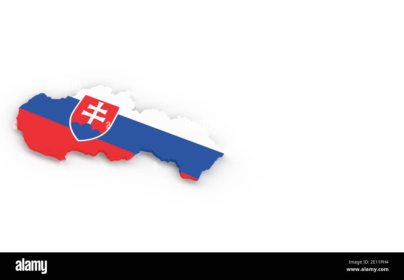 Map of Slovakia with Slovakian flag 3D rendering Stock Photo - Alamy