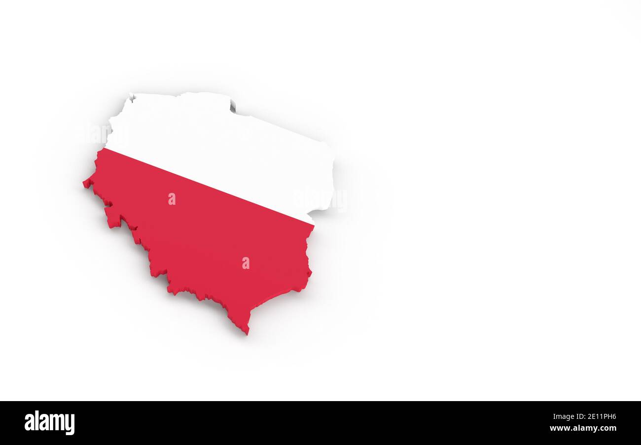 Map of Poland with Polish flag 3D rendering Stock Photo - Alamy