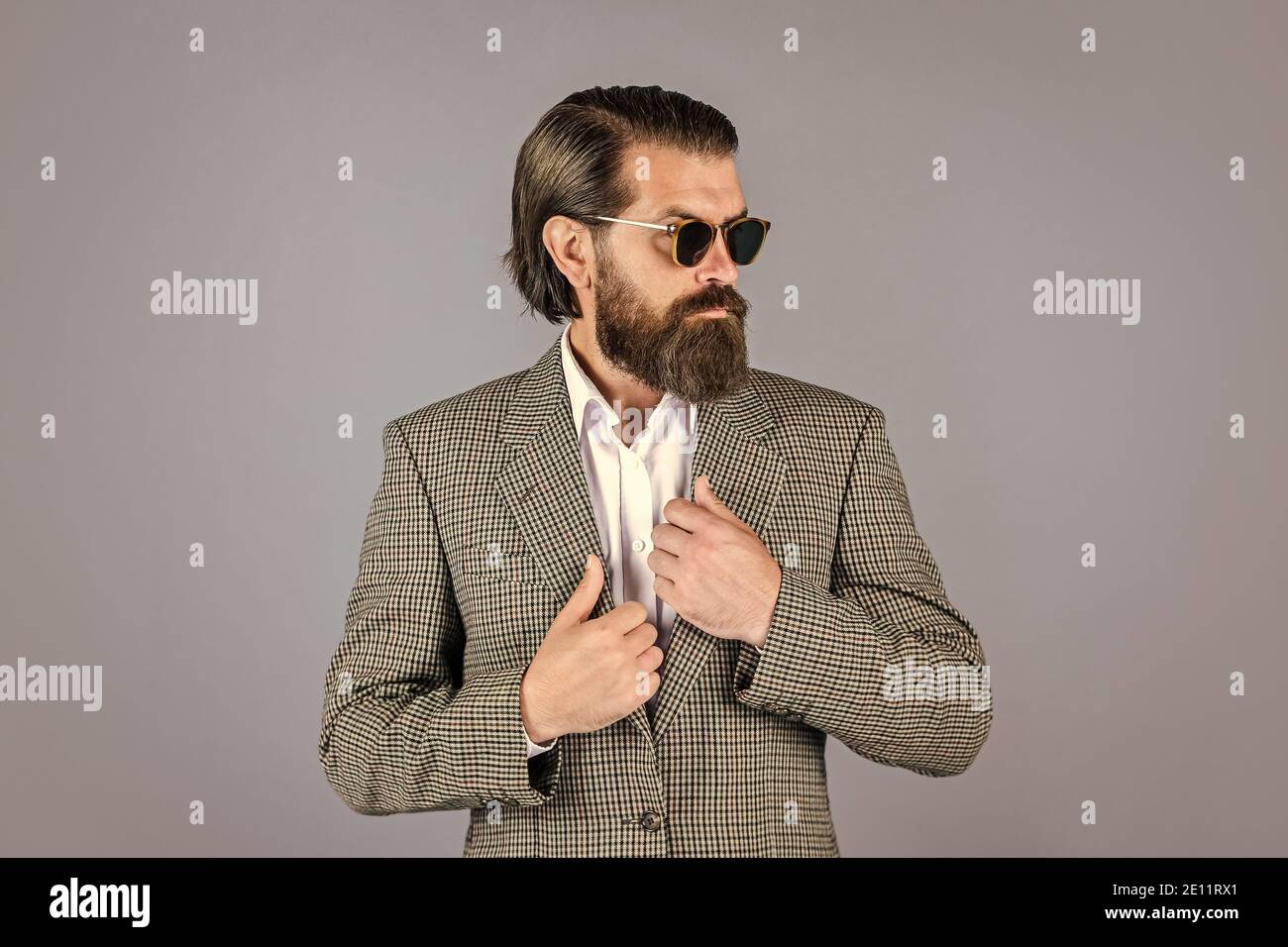 male beauty and fashion. brutal businessman with perfect beard and ...