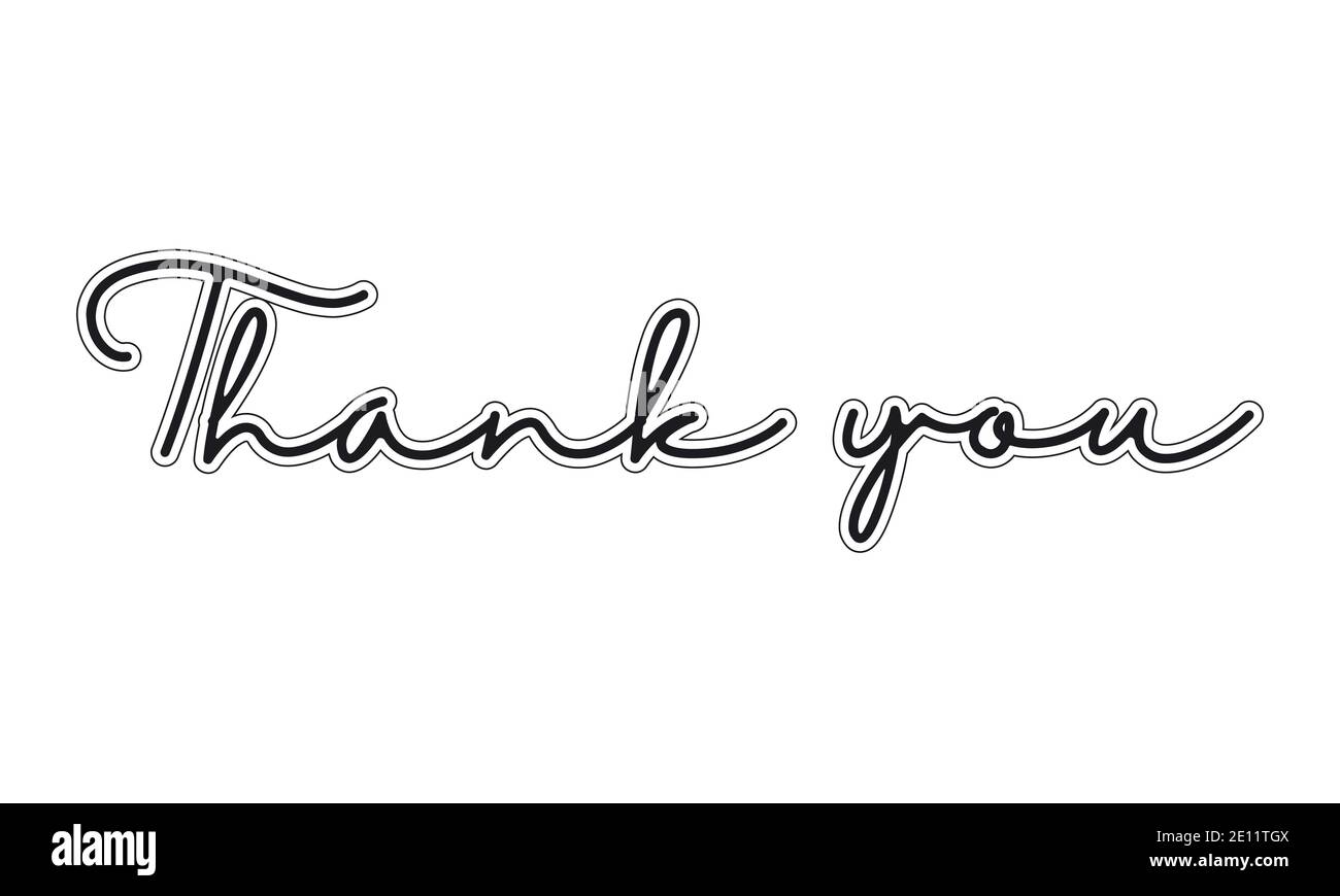 Thank You Hand Lettering. Typography Design Inspiration. Black colored ...