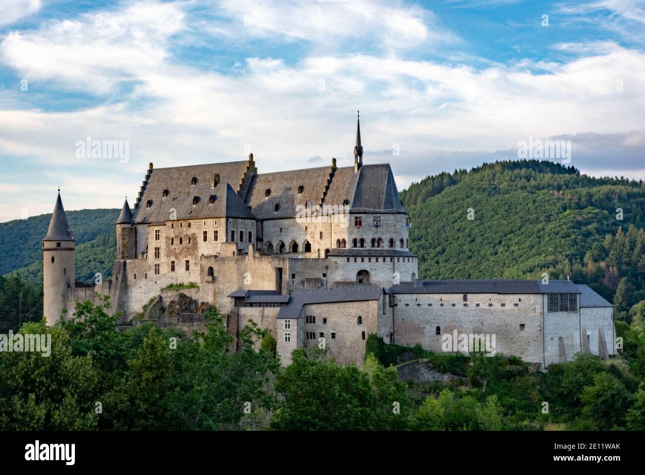 The medieval castle of Vianden, Luxembourg Stock Photo - Alamy