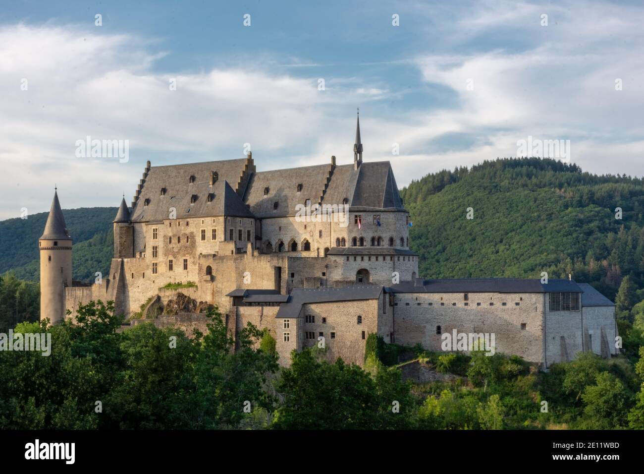 The medieval castle of Vianden, Luxembourg Stock Photo - Alamy