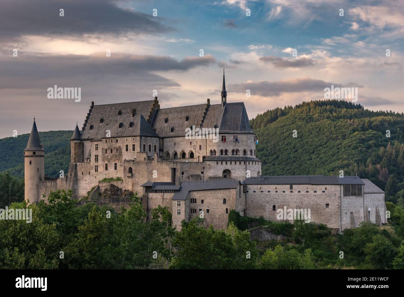 The medieval castle of Vianden, Luxembourg Stock Photo - Alamy