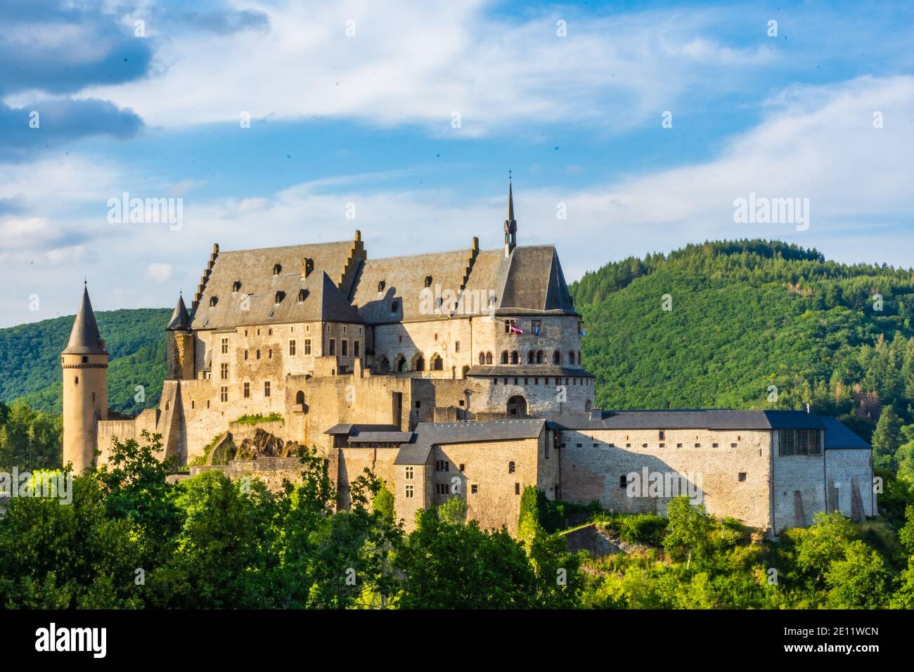 The medieval castle of Vianden, Luxembourg Stock Photo - Alamy
