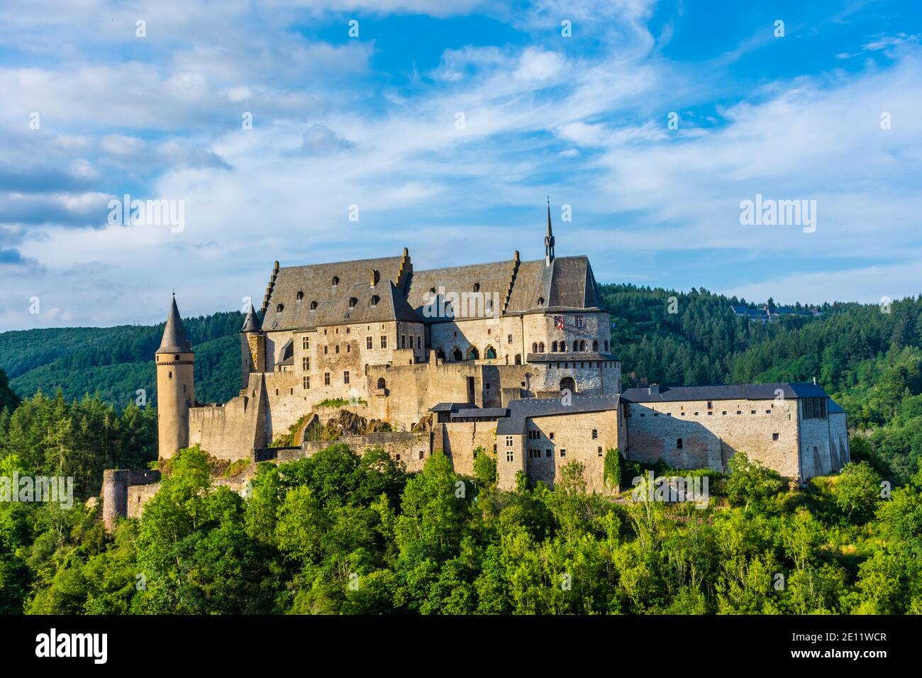 The medieval castle of Vianden, Luxembourg Stock Photo - Alamy