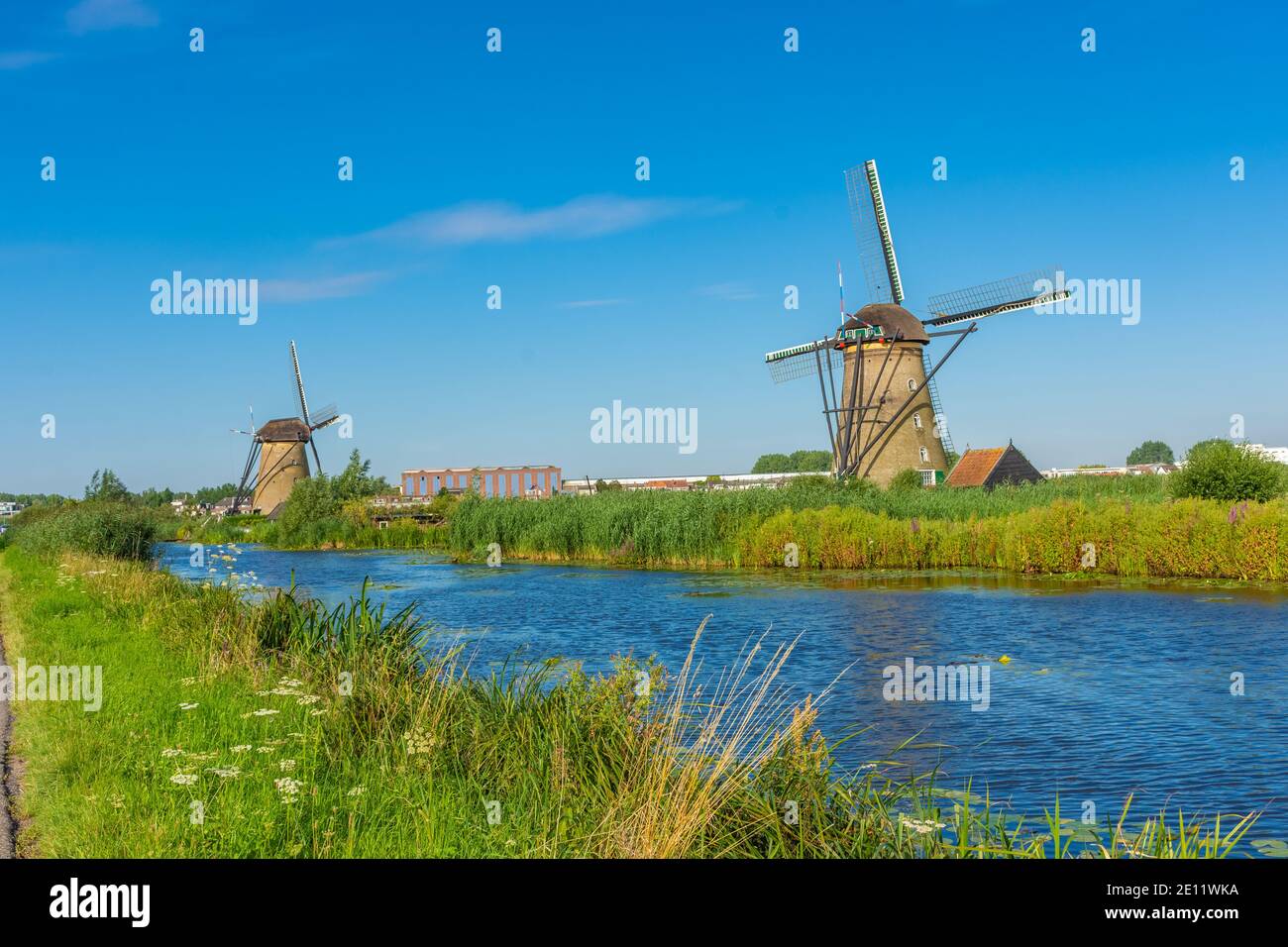 The famous windmills of Kinderdijk in the Netherlands Stock Photo - Alamy