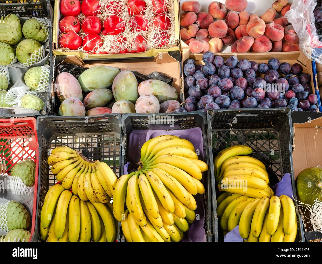 Different Fresh Fruits In A Grocery Store Stock Photo - Alamy