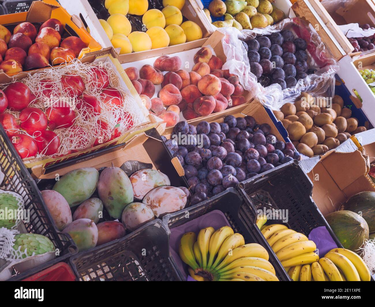 Different Fresh Fruits In A Grocery Store Stock Photo - Alamy