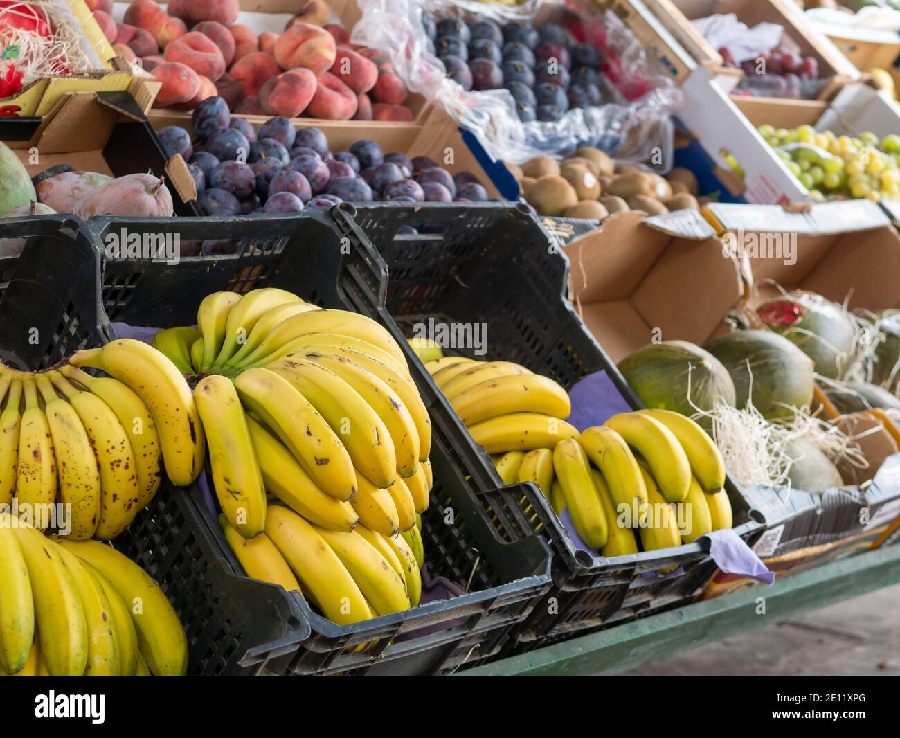 Different Fresh Fruits In A Grocery Store Stock Photo - Alamy