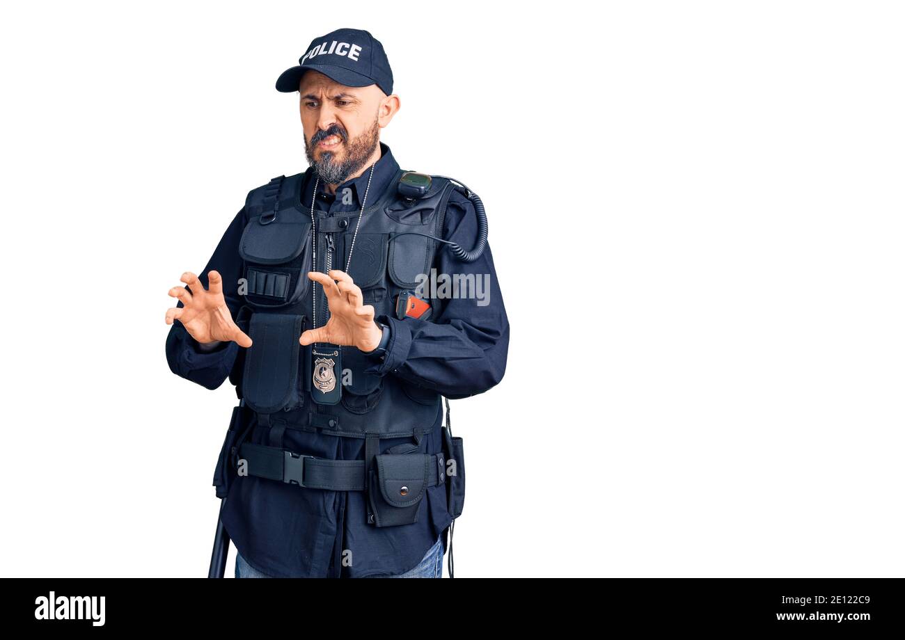 Policeman Officer Angry Face Cap High Resolution Stock Photography and ...